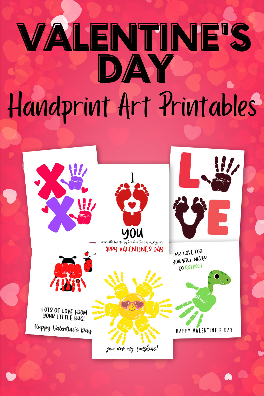 Valentine Handprint Handprint Art Printable Valentines Craft Handprint ...