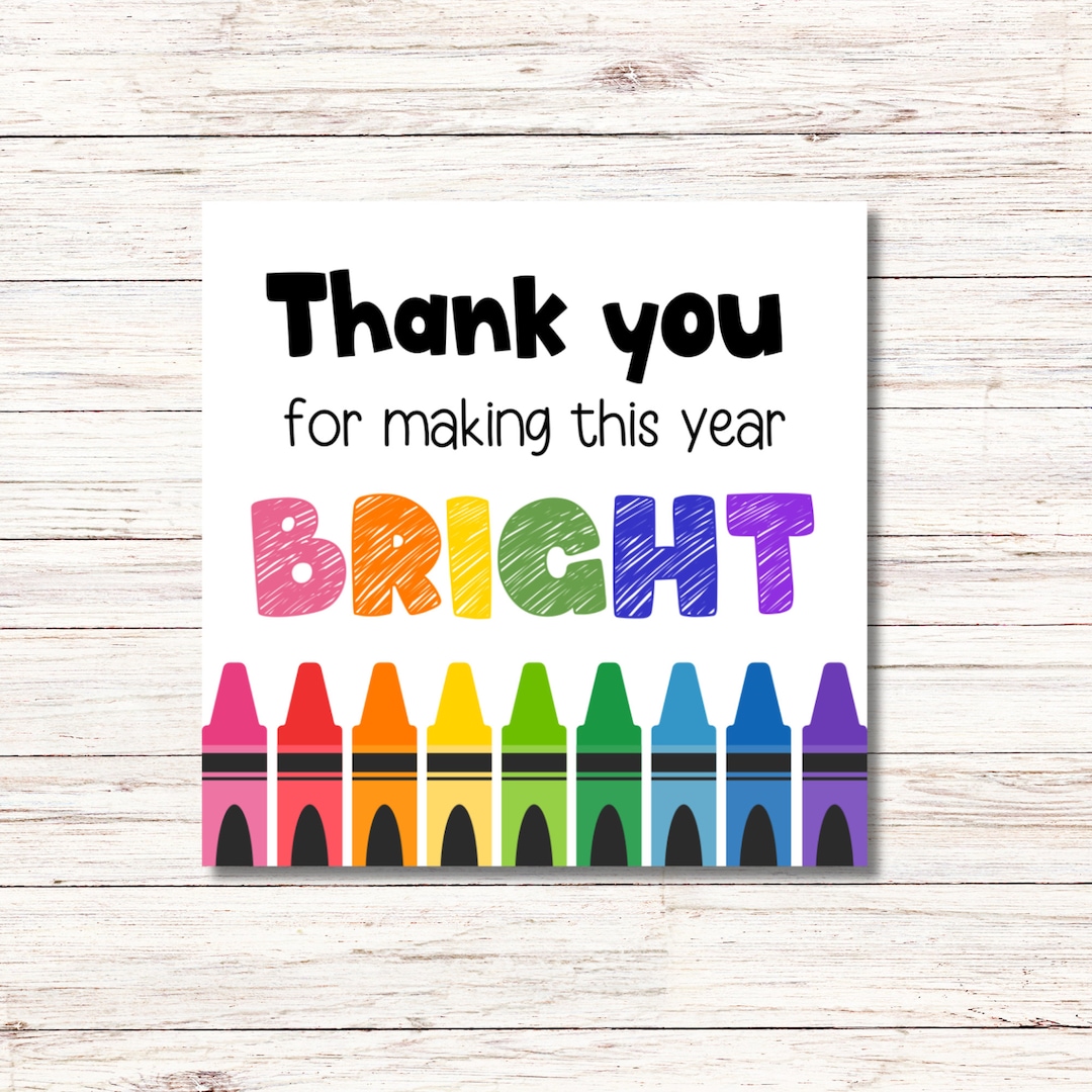 Crayon Thank You Tags. Teacher Thank You Tag, Crayon Teacher ...