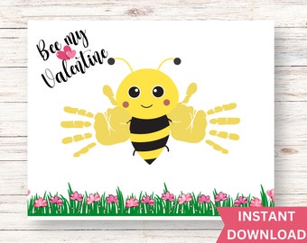 Valentine's Day Handprint Art Craft BUNDLE February Handprint Art Kids ...