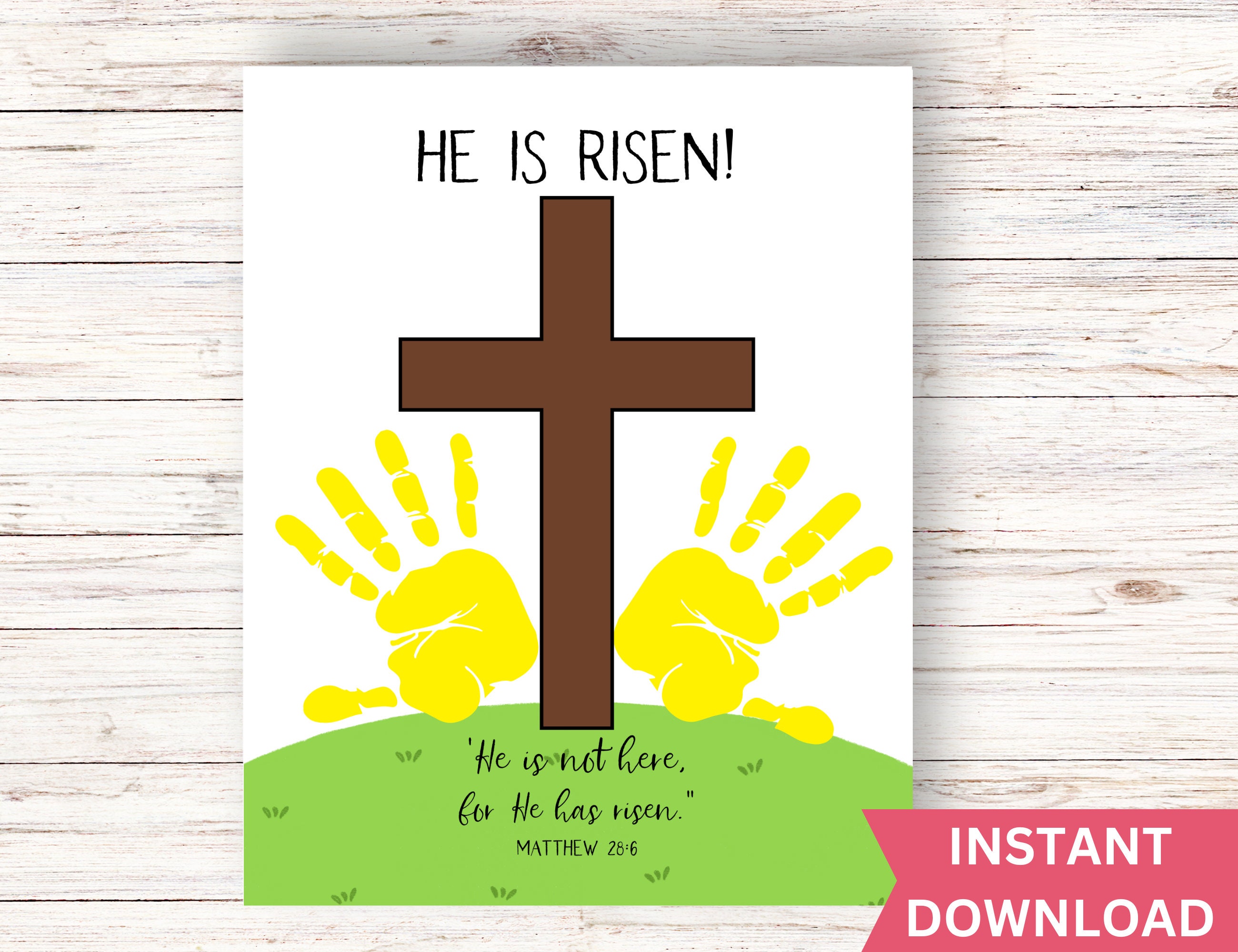 He is Risen Matthew 28:6 Handprint Art Craft| Easter Handprint Craft ...