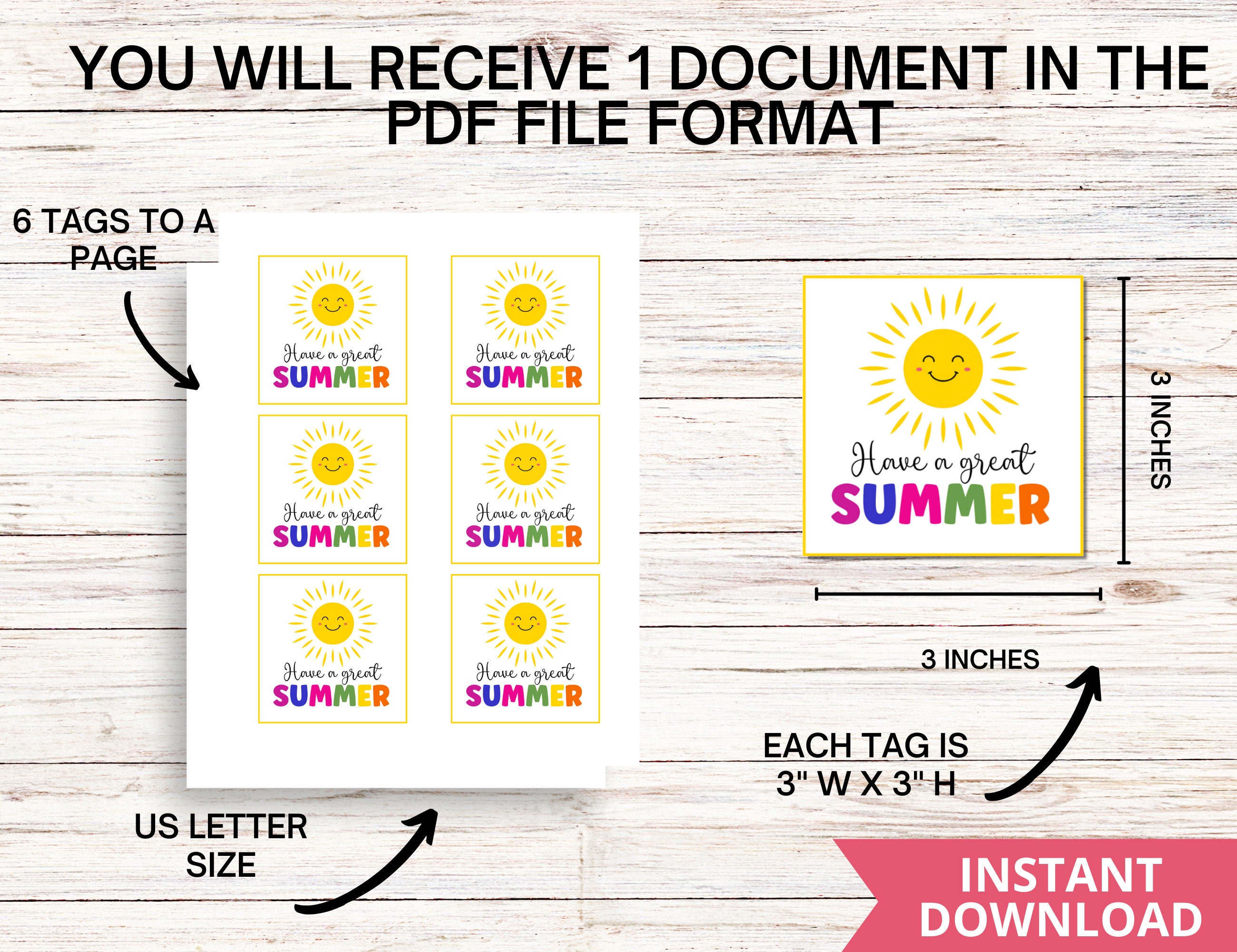 Have a Great Summer Printable Tag | Summer Gift Tags | End of School ...