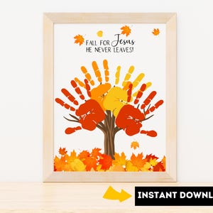 Fall Handprint Art Jesus christian Fall Handprint Printable Fall ...