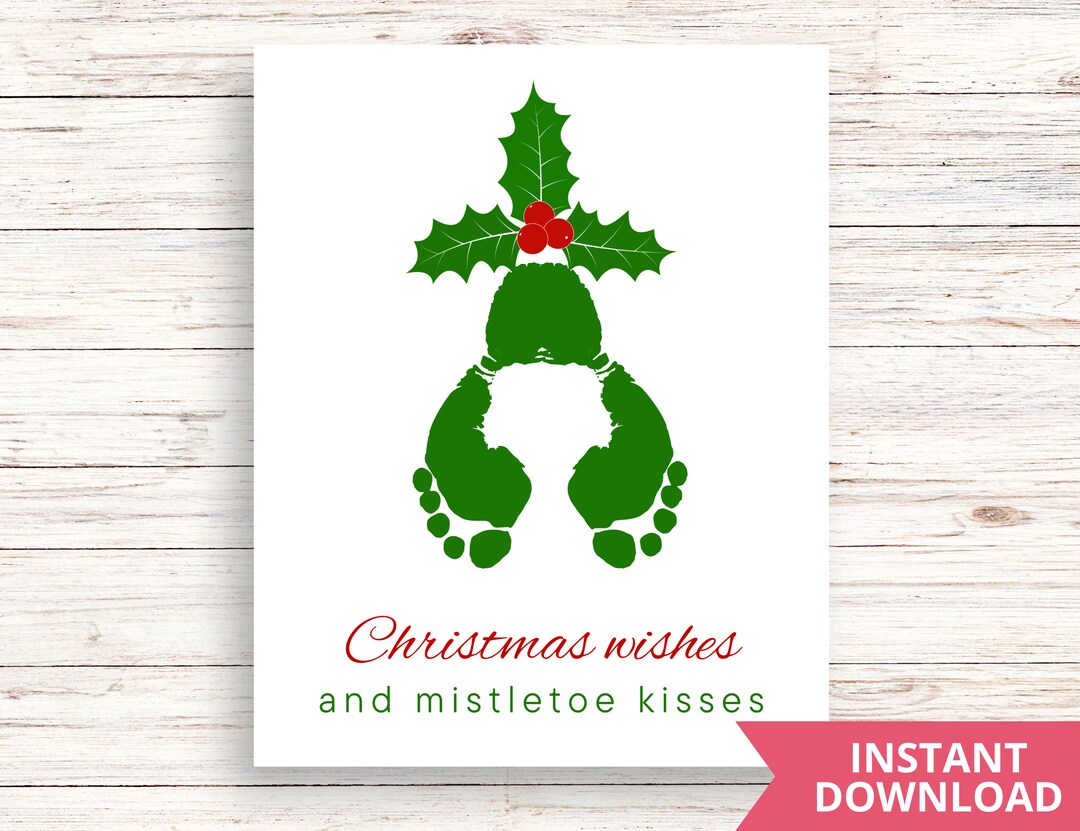 Christmas Handprint Art Mistletoe, Daycare Preschool Activities, Baby's ...