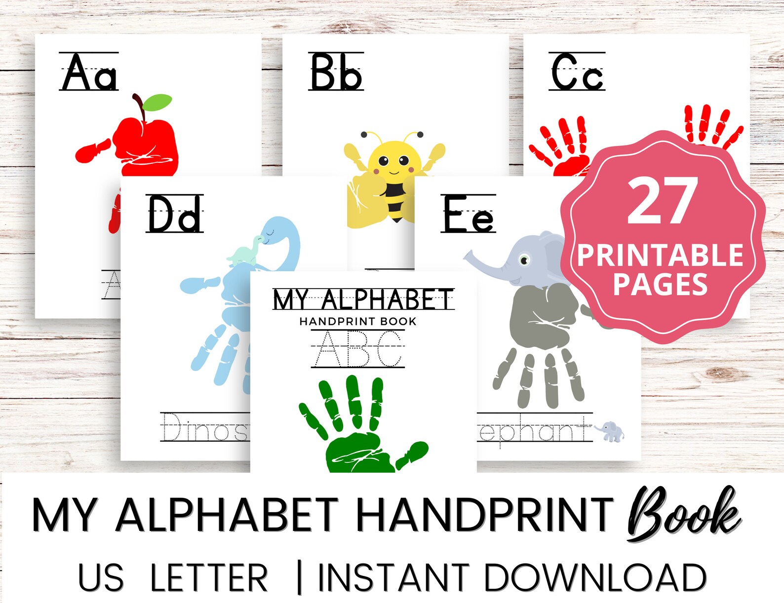 Alphabet Handprint Art Craft Book ABC Handprint Art Book - Etsy