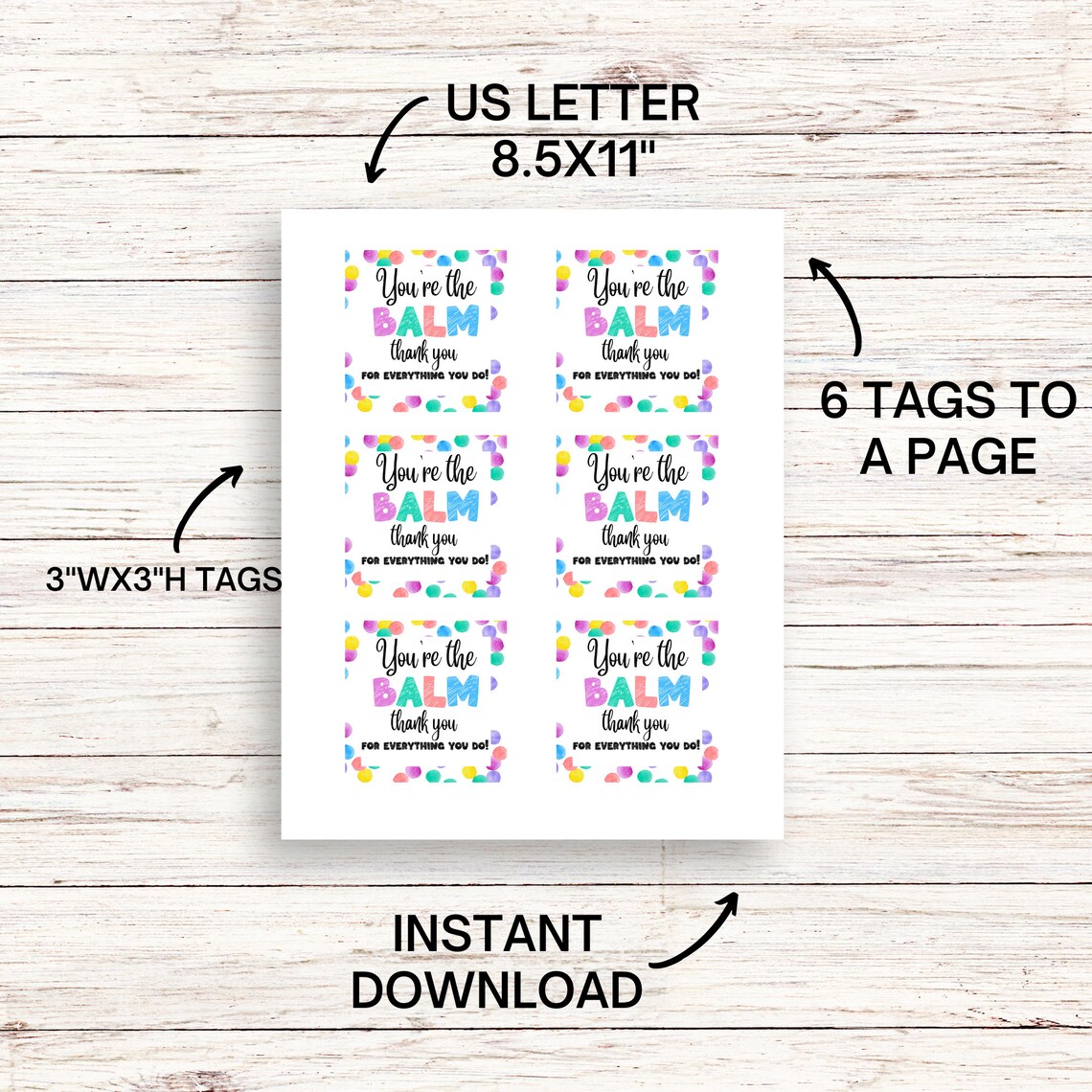 You Are the Balm Thank You Tag | Youre the Balm Lip Balm Tag Printable ...