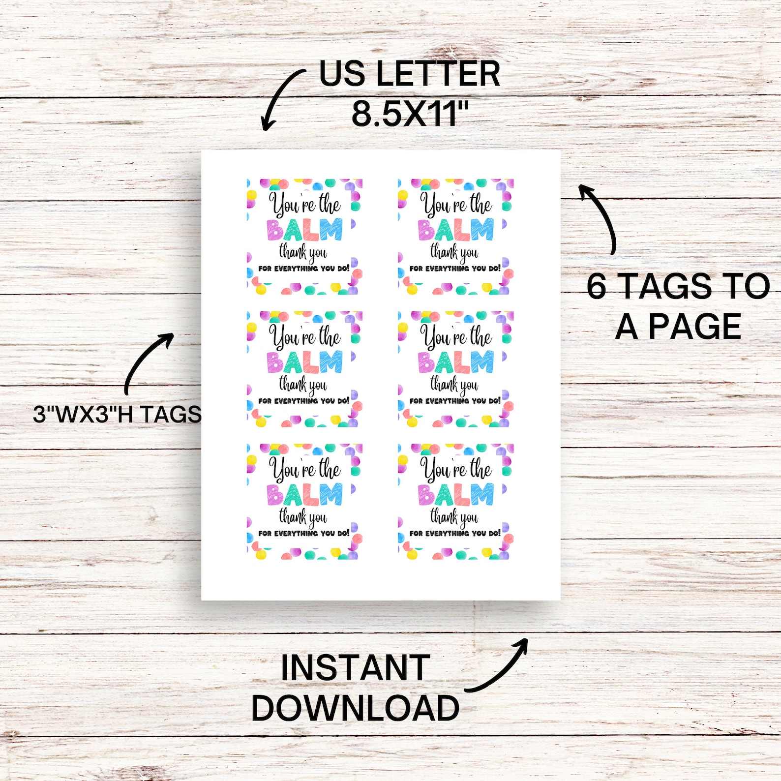 You Are the Balm Thank You Tag | Youre the Balm Lip Balm Tag Printable ...