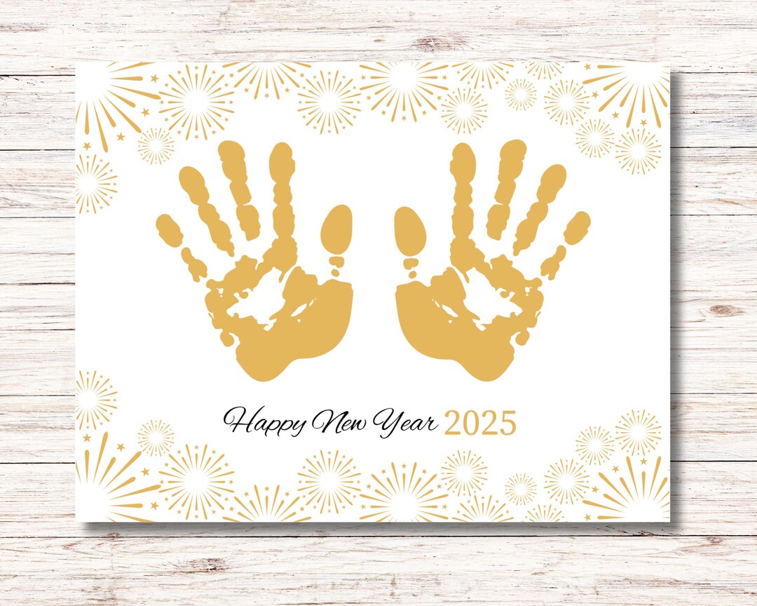 2025 New Years Handprint - Kids Toddler Craft - New Year Keepsake - DIY ...