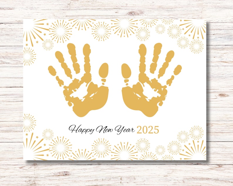 2025 New Years Handprint - Kids Toddler Craft - New Year Keepsake - DIY ...
