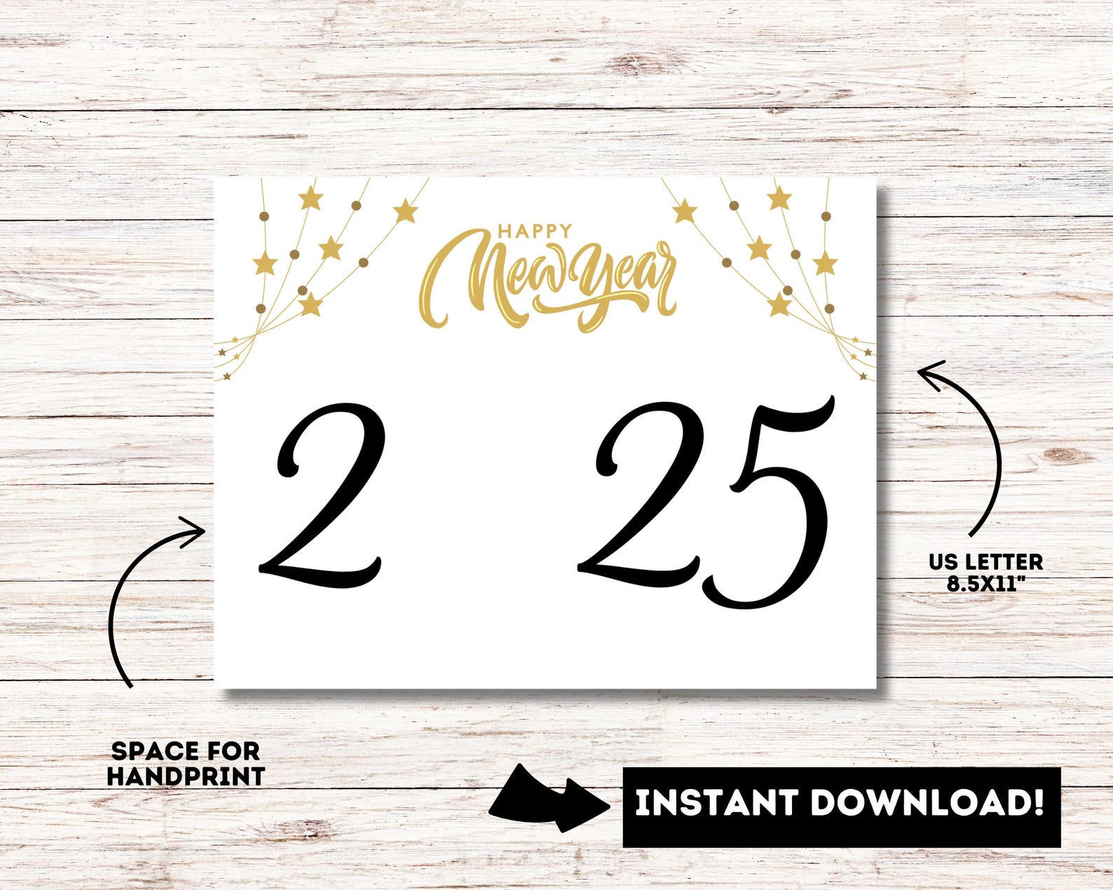 2025 New Years Handprint Art - Holiday Craft for Kids - New Year ...