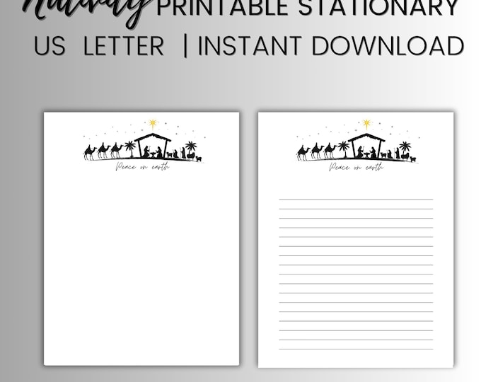 Printable Christmas Stationery Digital Download Instant Editable ...
