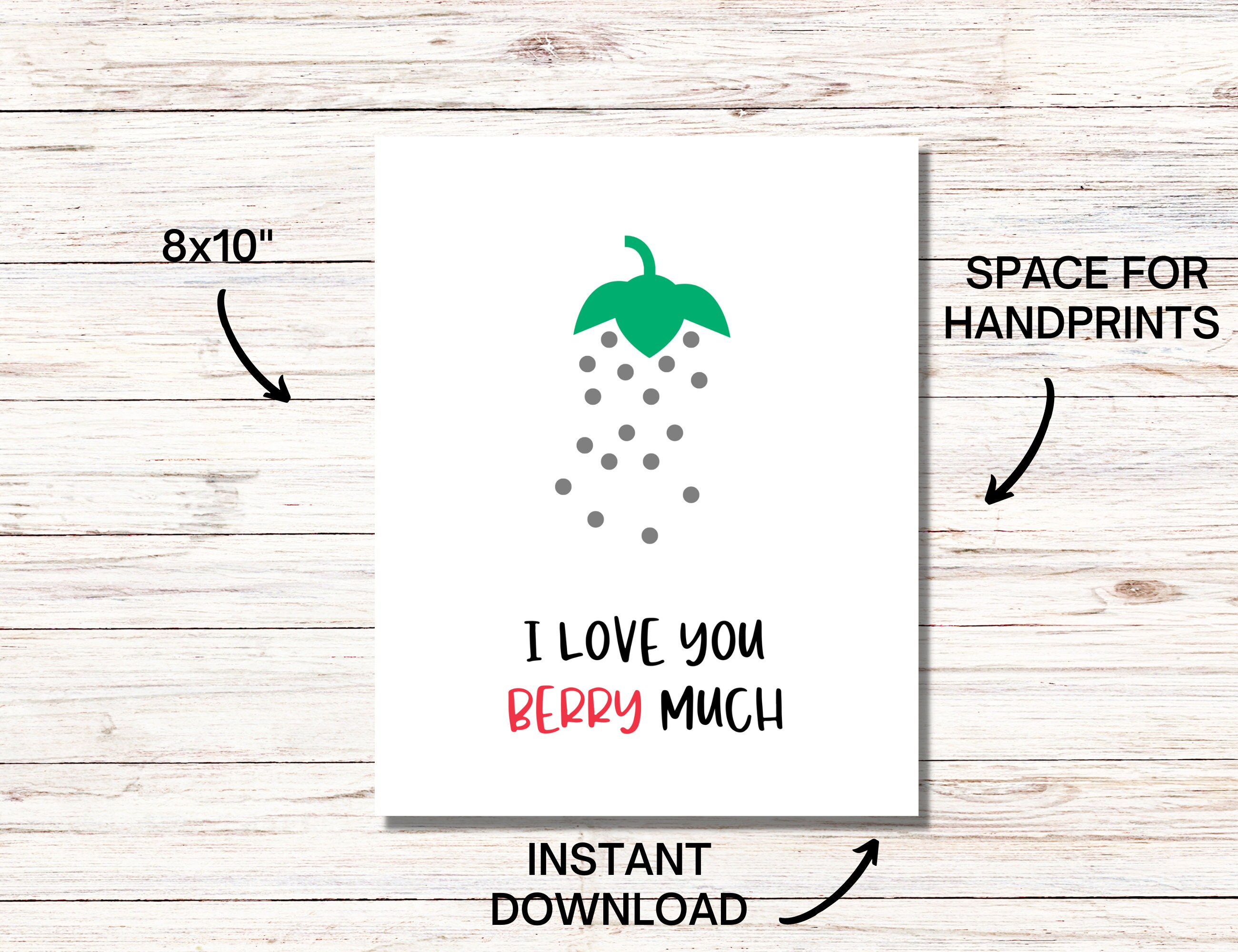 I Love You Berry Much Handprint Crafts| Handprint Art Printable ...