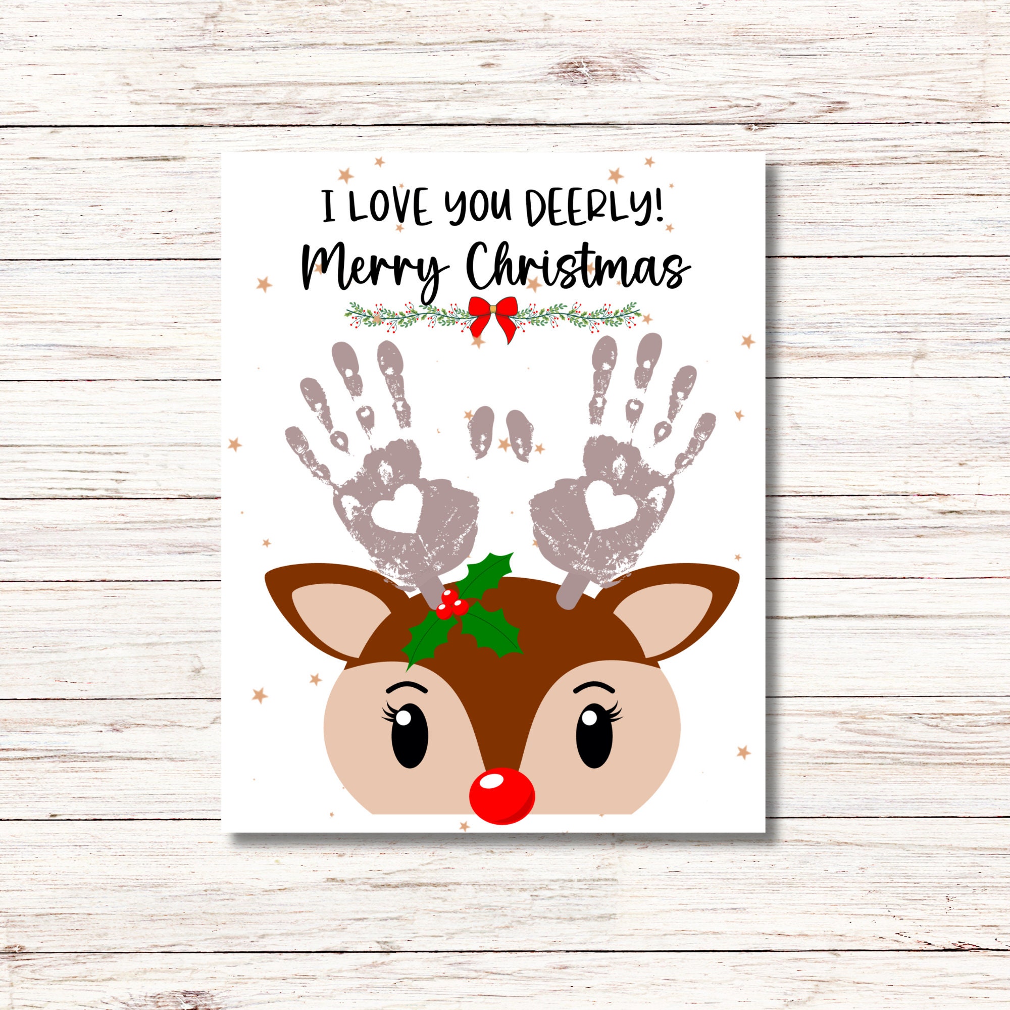 Reindeer Handprint Printable Craft| Kids Handprint Crafts |holiday ...