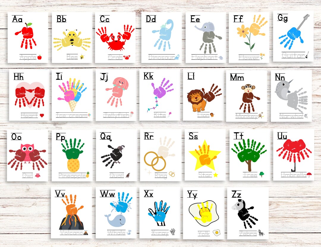 Alphabet Handprint Art Craft Book ABC Handprint Art Book - Etsy