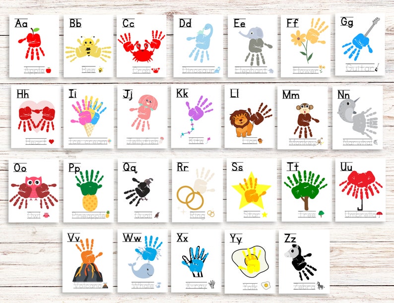 Alphabet Handprint Art Craft Book ABC Handprint Art Book - Etsy