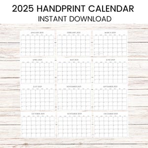 2025 Handprint Calendar, Monthly Handprint Art, Memory Keepsake, Kids ...