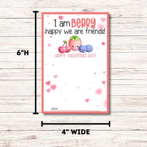 Printable Fruit Snack Valentines, Easy Kids Classroom Cards, Fruit ...