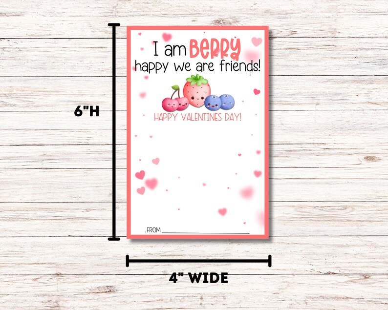 Printable Fruit Snack Valentines, Easy Kids Classroom Cards, Fruit ...
