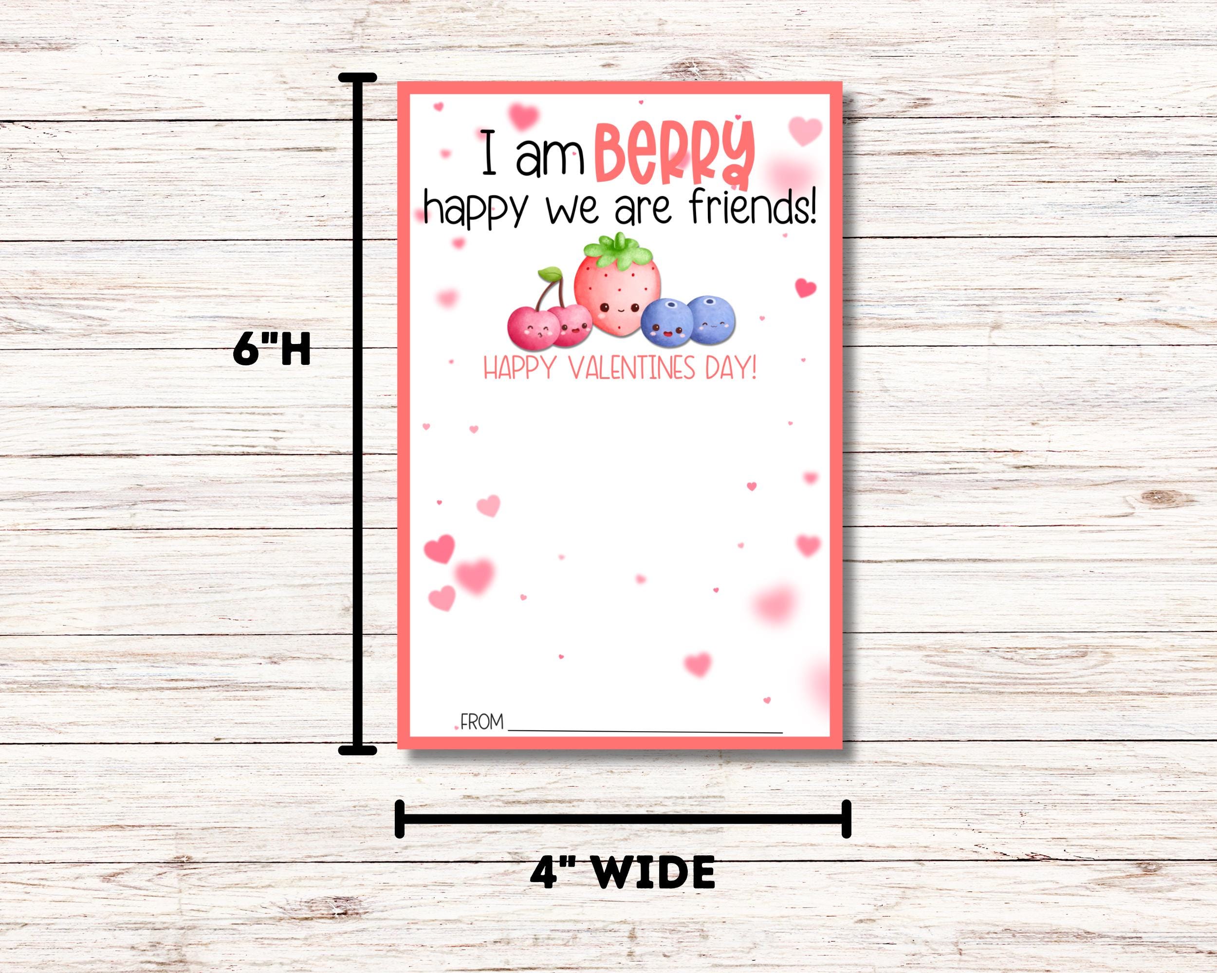 Printable Fruit Snack Valentines, Easy Kids Classroom Cards, Fruit ...