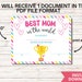 Printable Best Mom Award | Mother's Day Printable PDF| Mother's Day ...