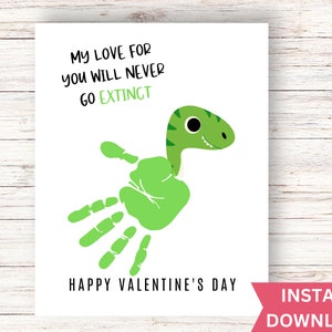 Dinosaur Valentine's Handprint Art| Valentine's Day Handprint Art ...