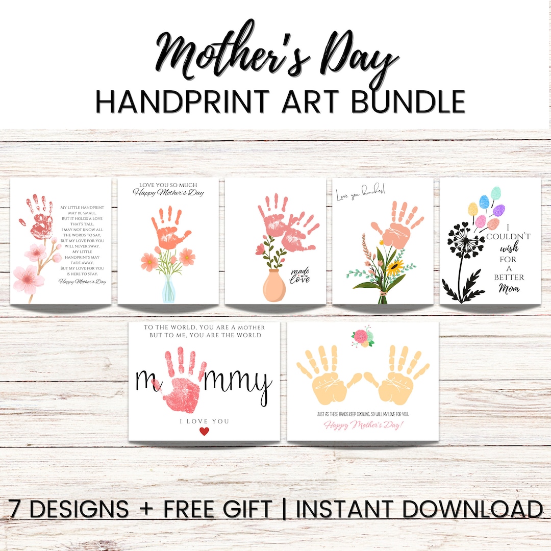 Mothers Day Handprint Bundle| Memory Keepsake | Footprint Keepsake ...