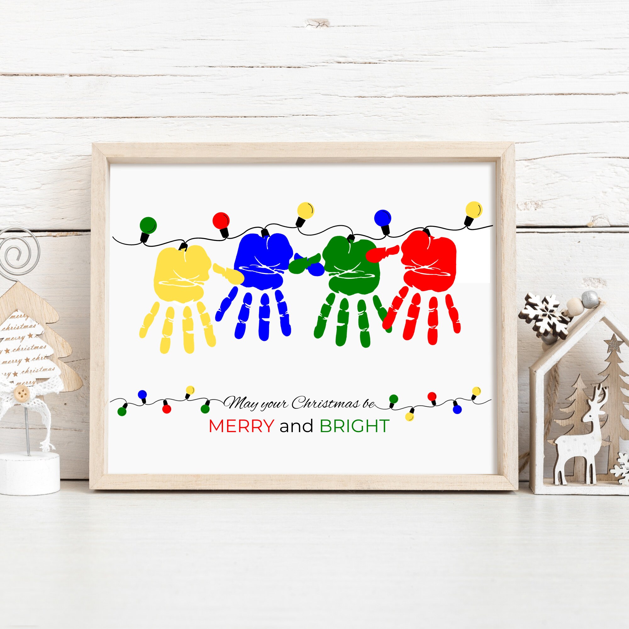 Christmas Lights Handprint Art Craft| Merry and Bright Handprint ...