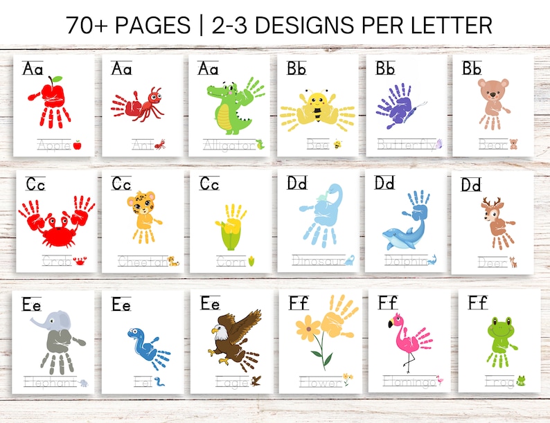 Handprint Alphabet Book, ABC Handprint Art Pack , Baby ABC Printable ...