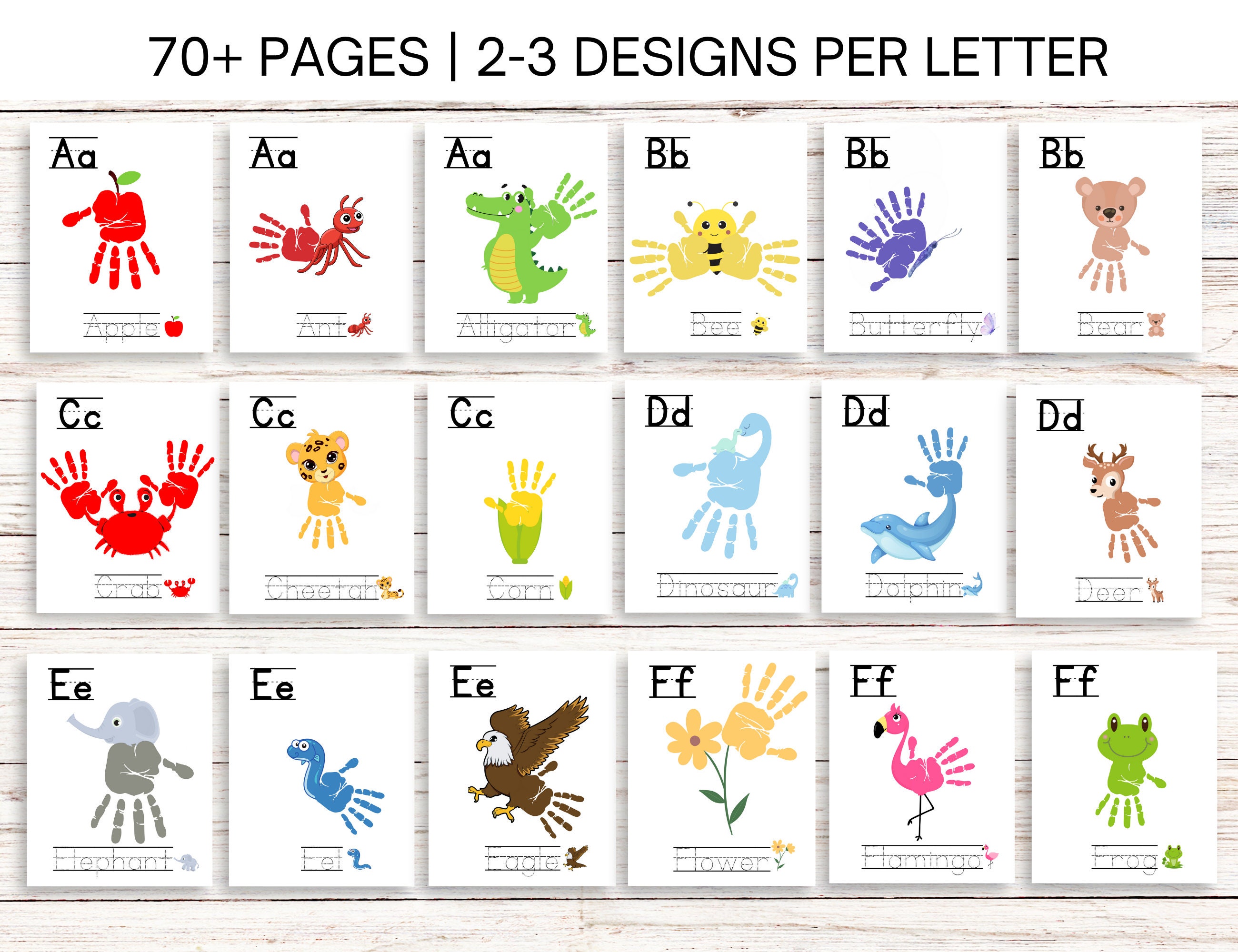 Alphabet Handprint Art Craft Book |ABC Handprint Art Book| Preschool ...