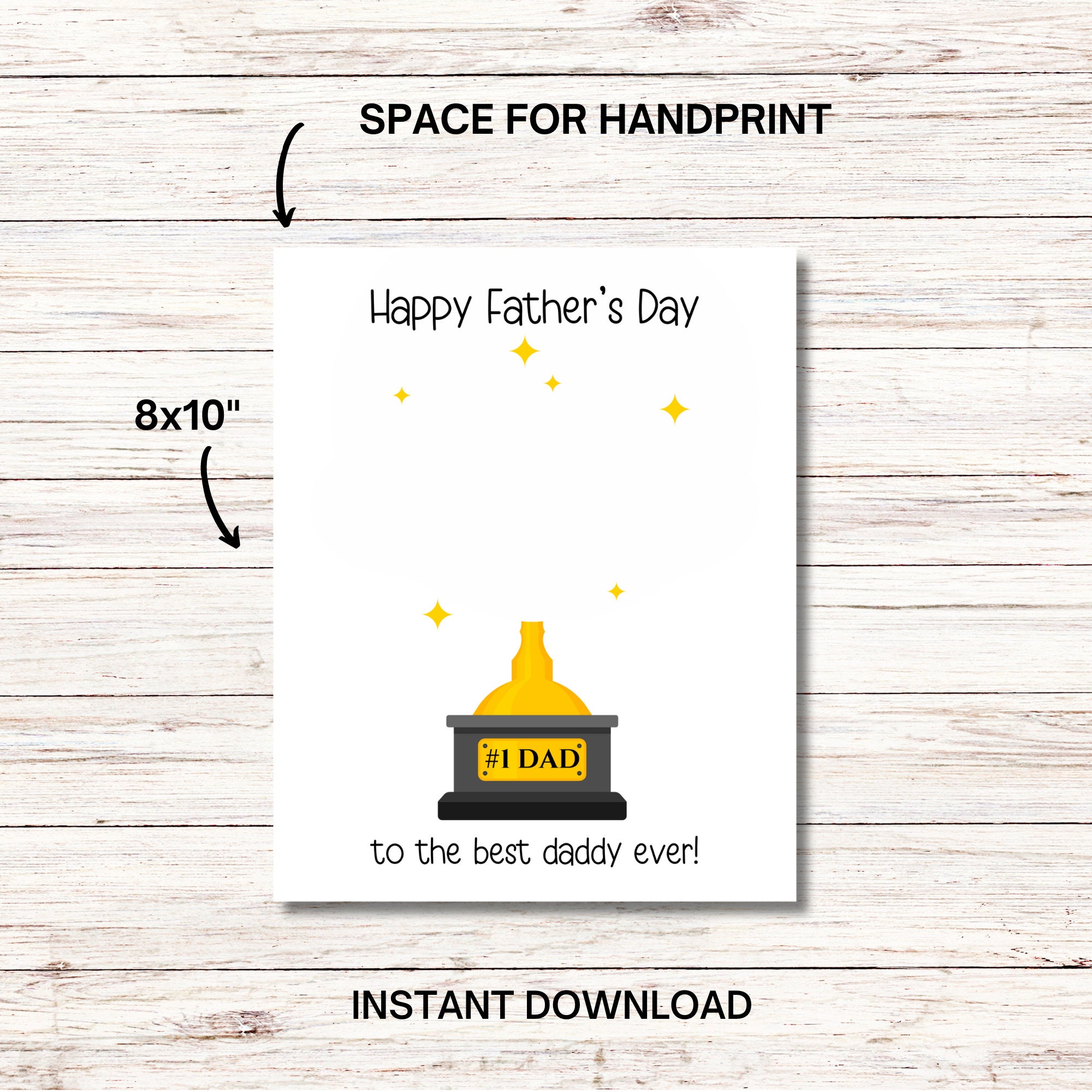 Handprint Trophy for Dad, DIY Father's Day Gift, Kids Keepsake Art ...