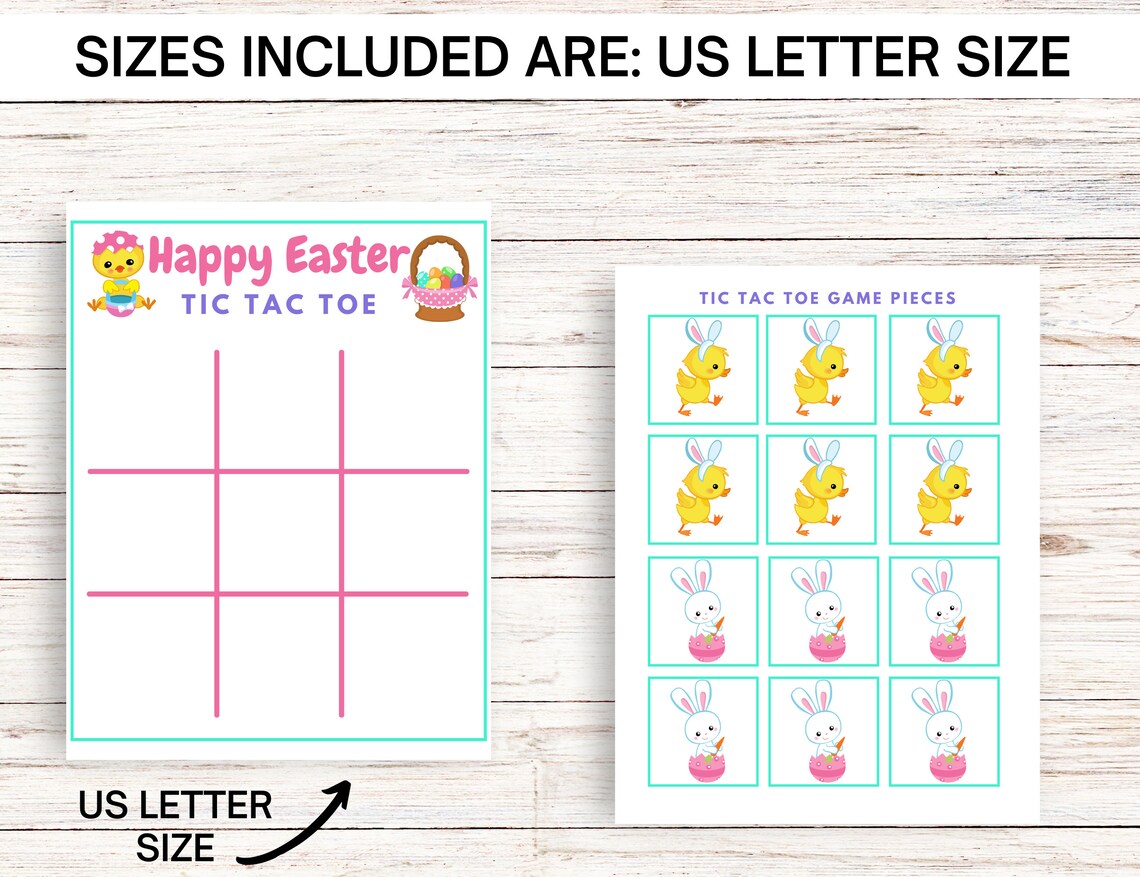 Printable Easter Tic Tac Toe Party Game Easter Games for Kids and ...