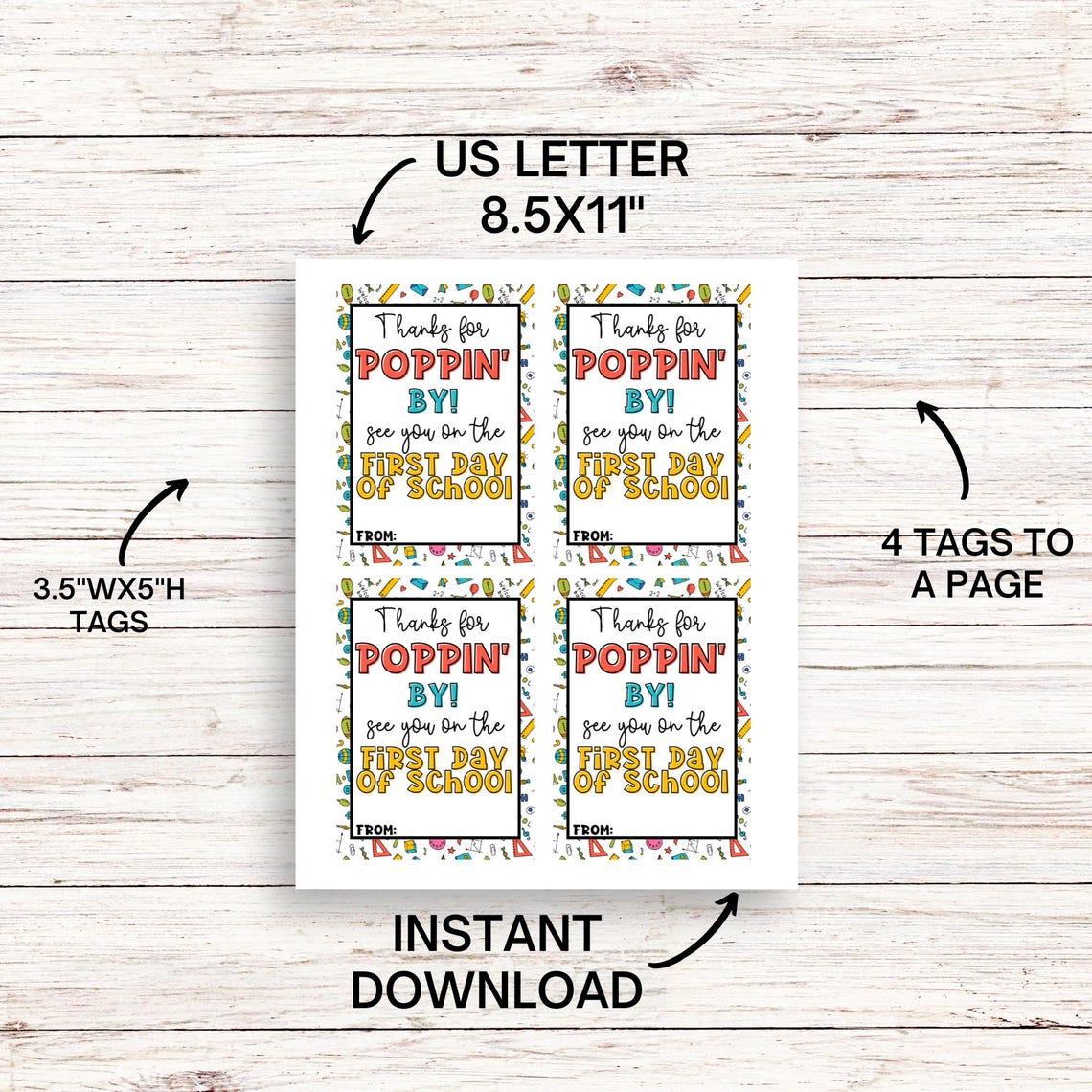 Thanks for Popping by Lollipop Tag, Meet the Teacher, Open House, Back ...