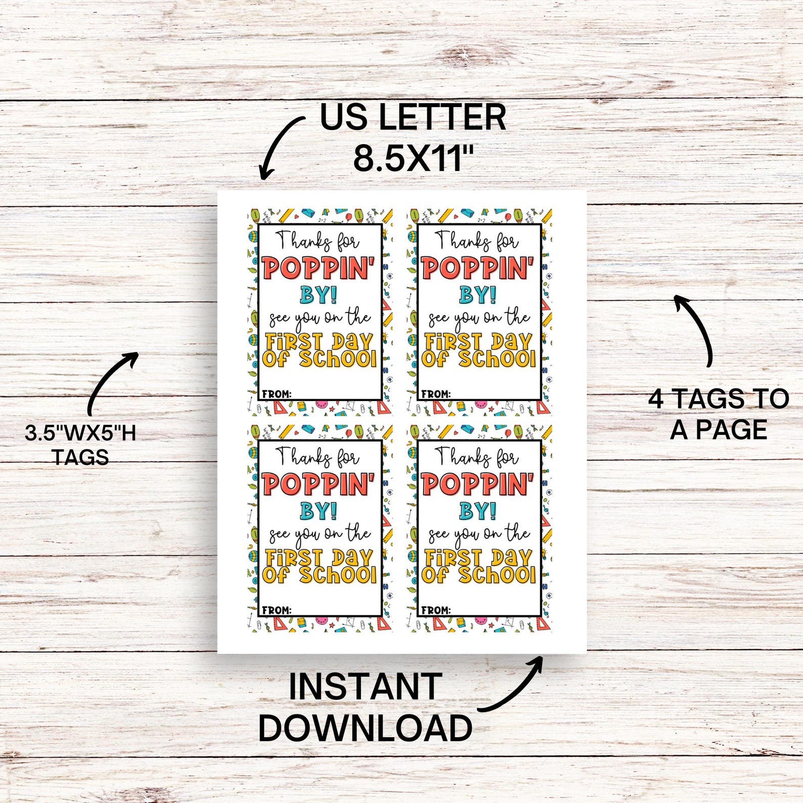 Thanks for Popping by Lollipop Tag, Meet the Teacher, Open House, Back ...