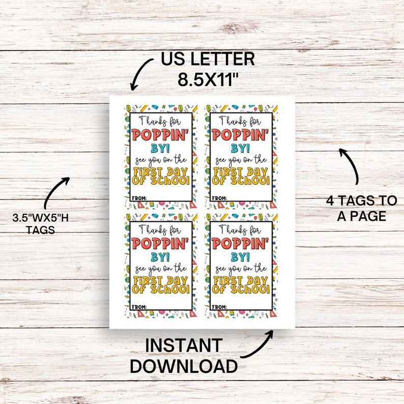 Thanks for Popping by Lollipop Tag, Meet the Teacher, Open House, Back ...