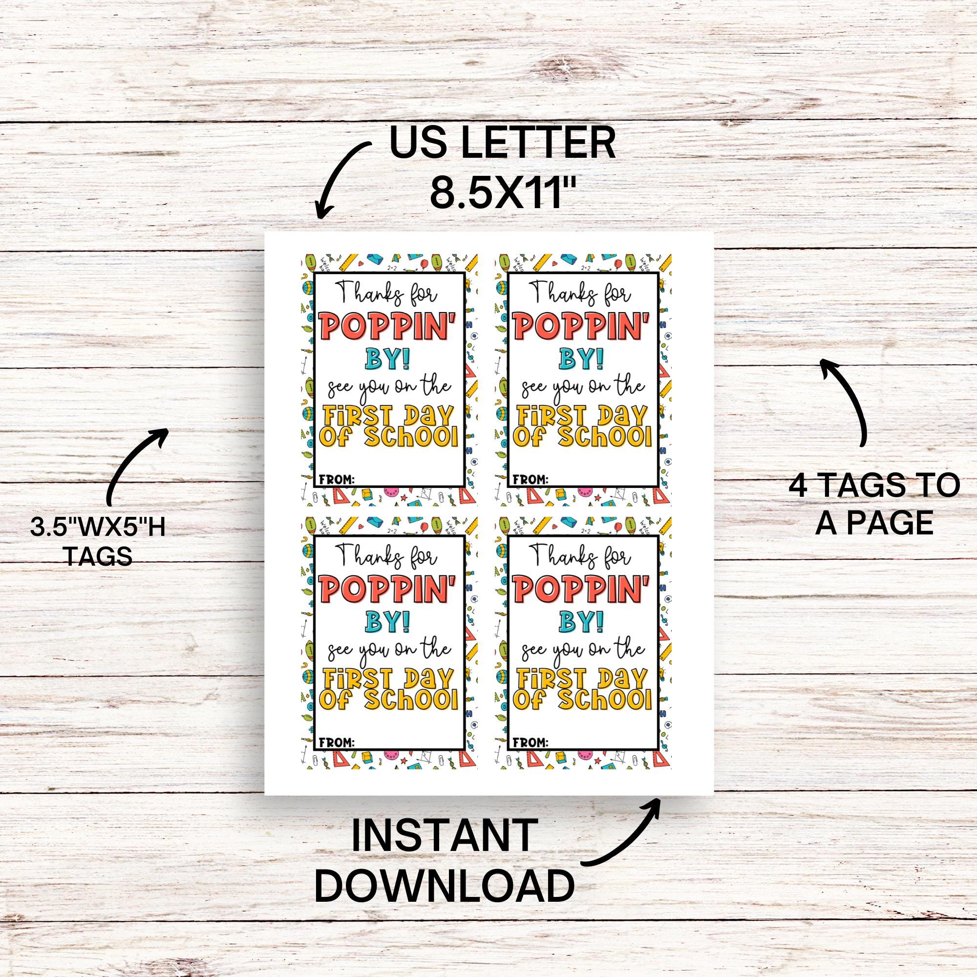 Thanks for Popping by Lollipop Tag, Meet the Teacher, Open House, Back ...