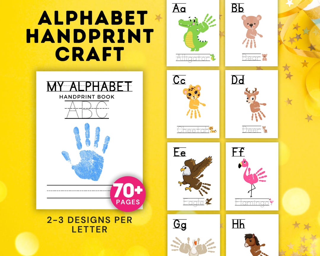 Animals Alphabet Handprint Art, Alphabet Craft ,classroom Nursery ...