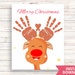 Reindeer Handprint Printable Craft| Christmas Handprint Art Craft ...