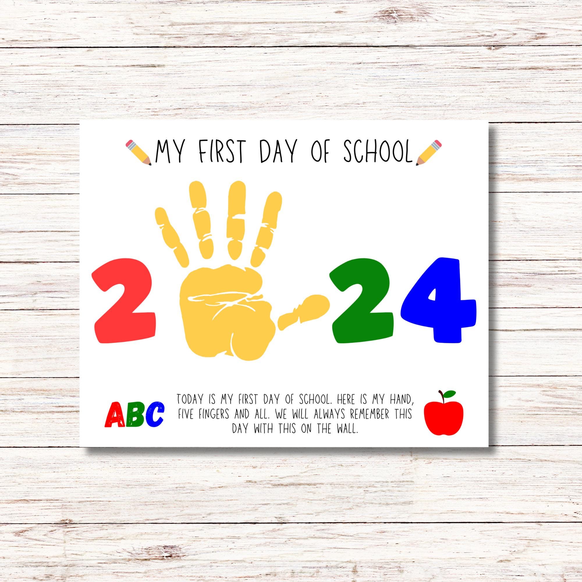 First Day of School 2024 Handprint Craft, Back to School Poem Handprint ...