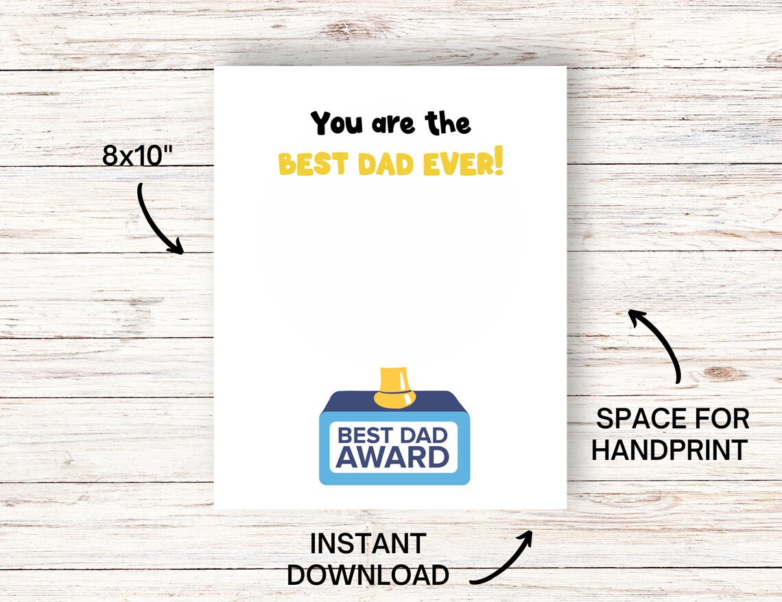 Father's Day Handprint Trophy| Father's Day Gift | Handprint Art ...