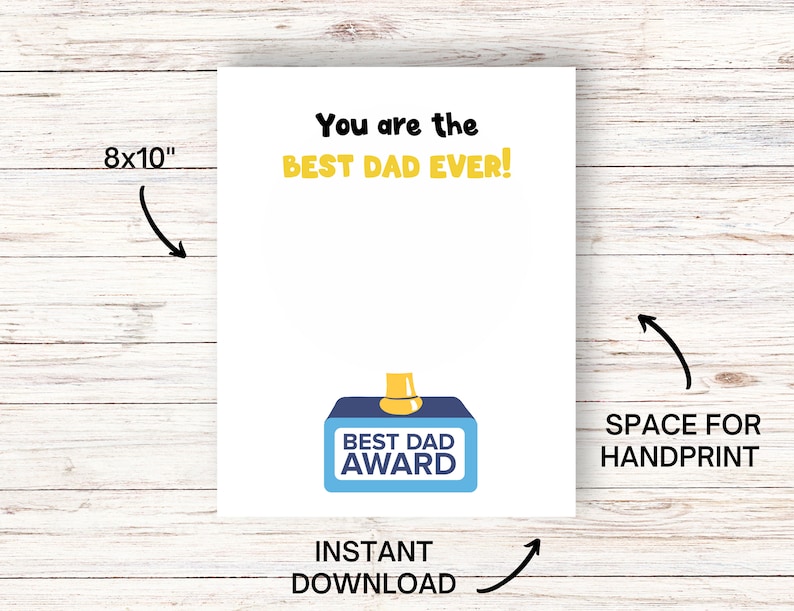 Father's Day Handprint Trophy| Father's Day Gift | Handprint Art ...