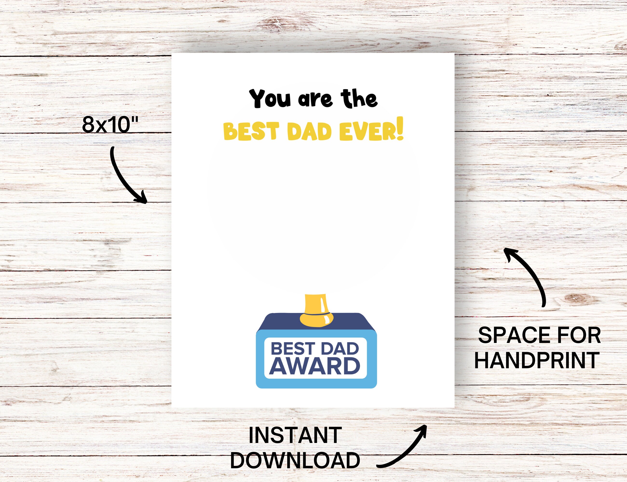 Father's Day Handprint Trophy| Father's Day Gift | Handprint Art ...