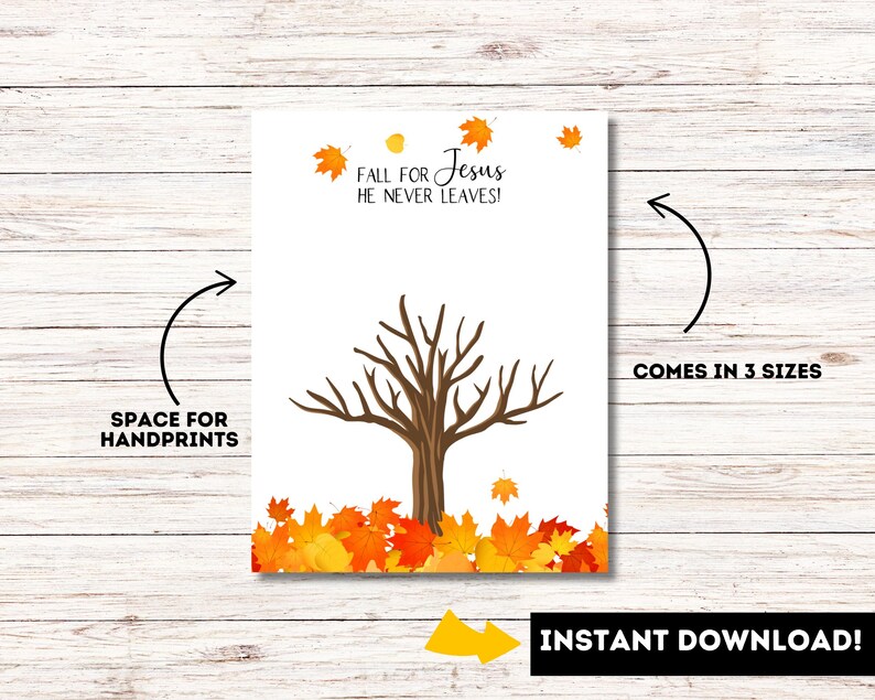 Fall Handprint Art Jesus |christian Fall Handprint Printable | Fall ...