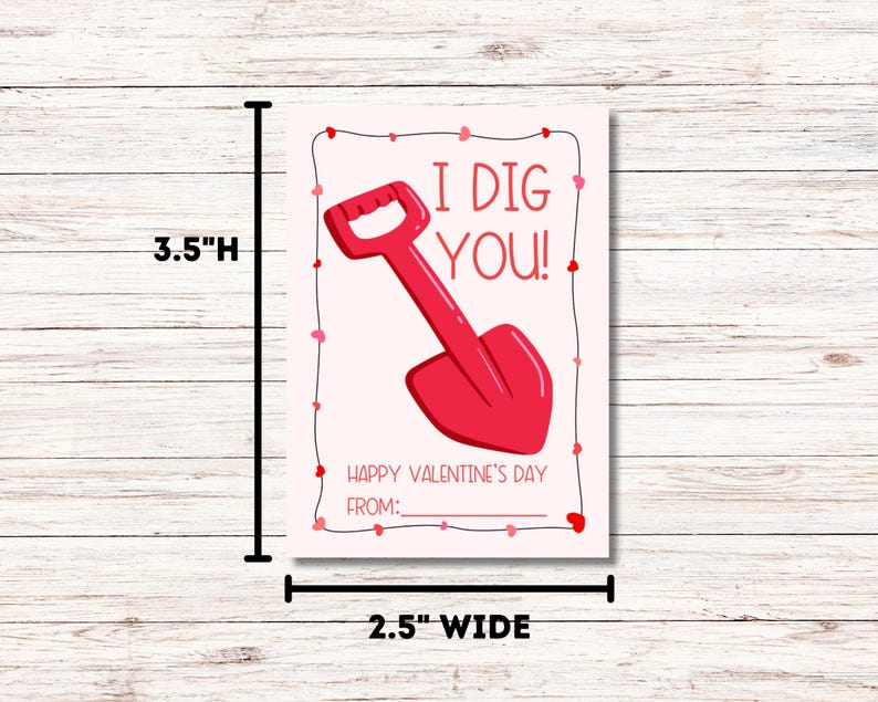 I Dig You Valentine's Day Cards - Printable Kids Classroom Tags ...
