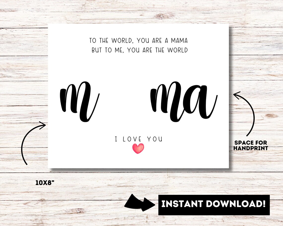 Mama Handprint Craft, DIY Gift for Mom - Toddler Craft for Mother's Day ...