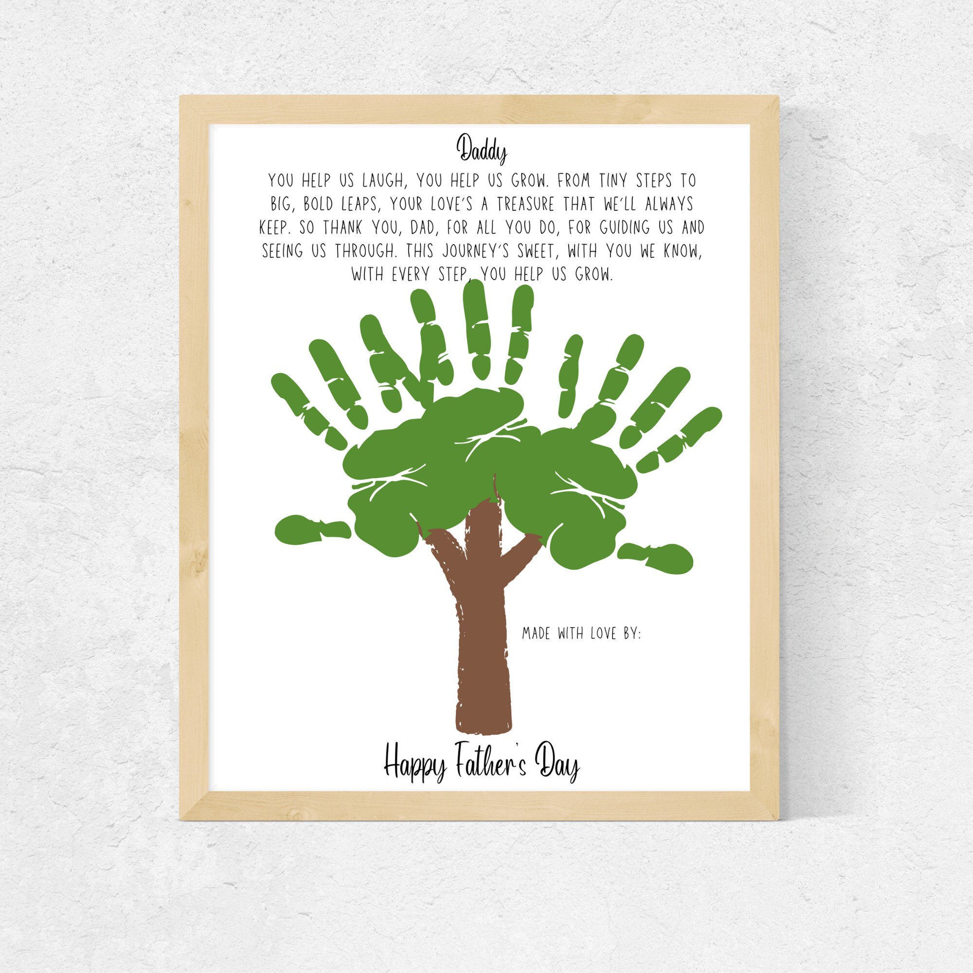 Father Day Handprint Tree Gift From Kids, Fathers Day Card, Handprint ...