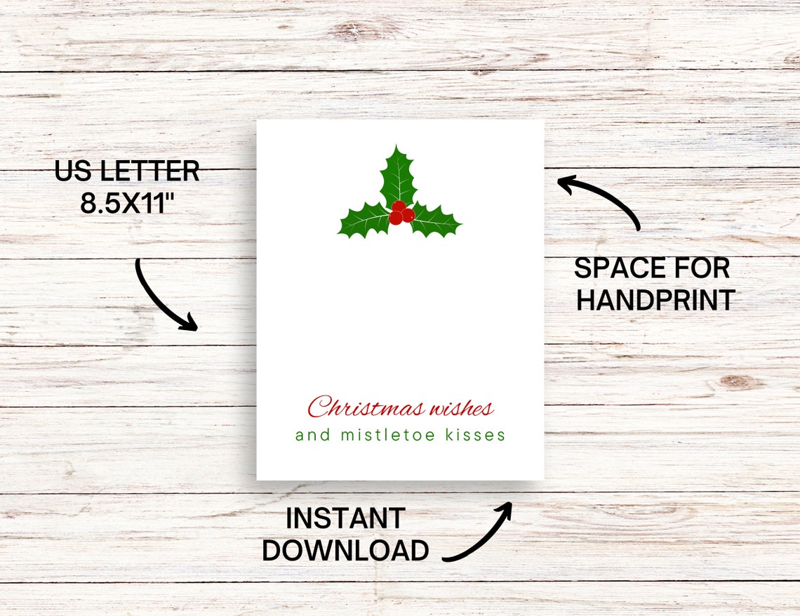 Christmas Handprint Art Mistletoe, Daycare Preschool Activities, Baby's ...