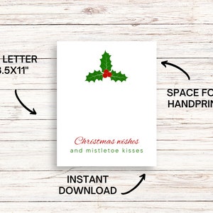 Christmas Handprint Art Mistletoe, Daycare Preschool Activities, Baby's ...