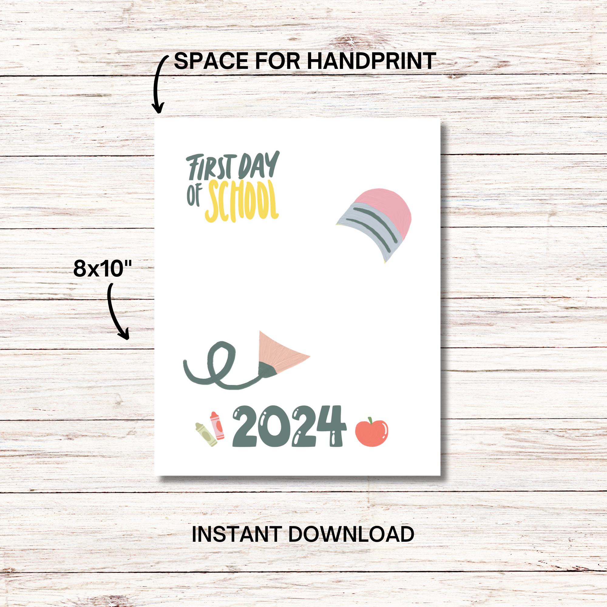 First Day of School Pencil Handprint Craft, Back to School Poem ...