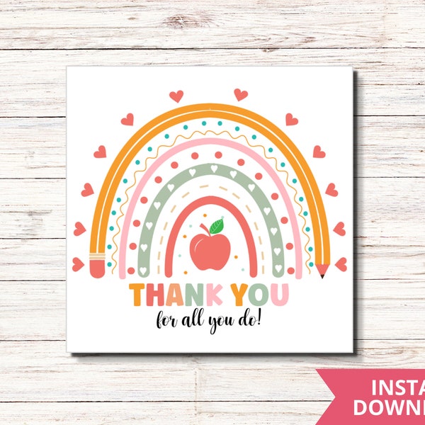 Thank You for All You Do Teacher Appreciation - Etsy