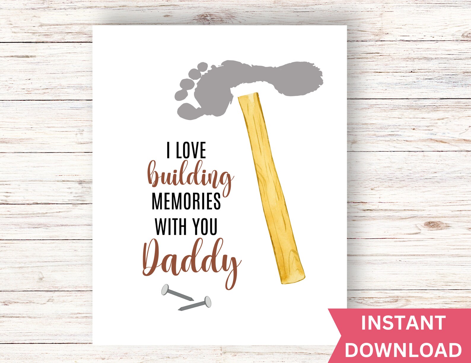 Fathers Day Handprint\ Footprint Hammer Craft| Footprint Poem for ...