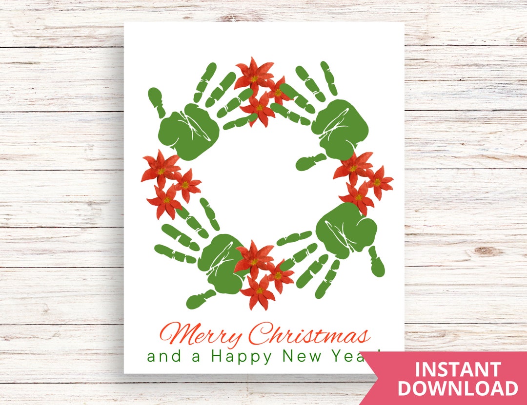Handprint Wreath Craft |kids Christmas Craft Keepsake |christmas Kids ...